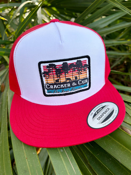 *SALE* Real Florida Patch Hat - Red/White Flatbill – Cracker and Cur